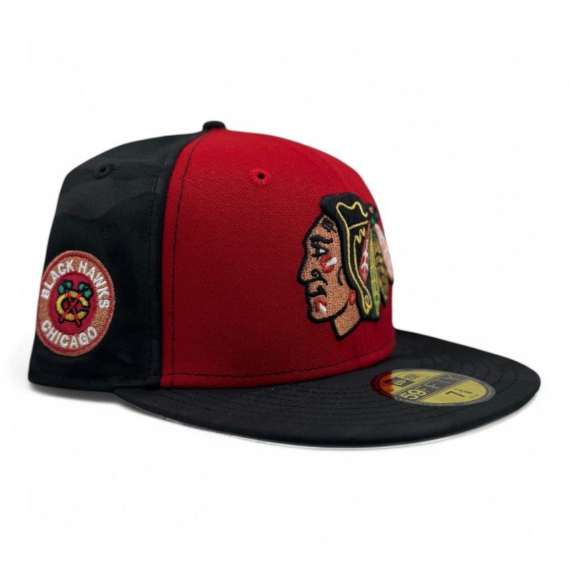 Chicago Blackhawks Red and Black Camo Cappy Alternate Logo Patch Gray ...