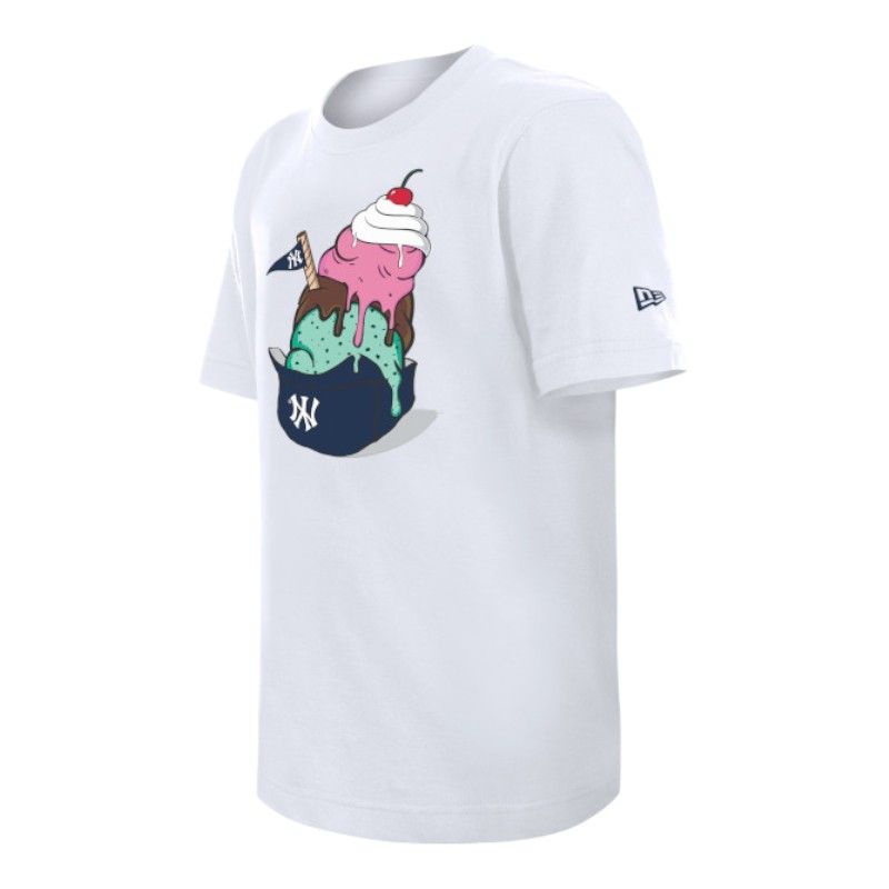 Youth New York Yankees White Ice Cream Hat New Era Short Sleeve T-Shirt