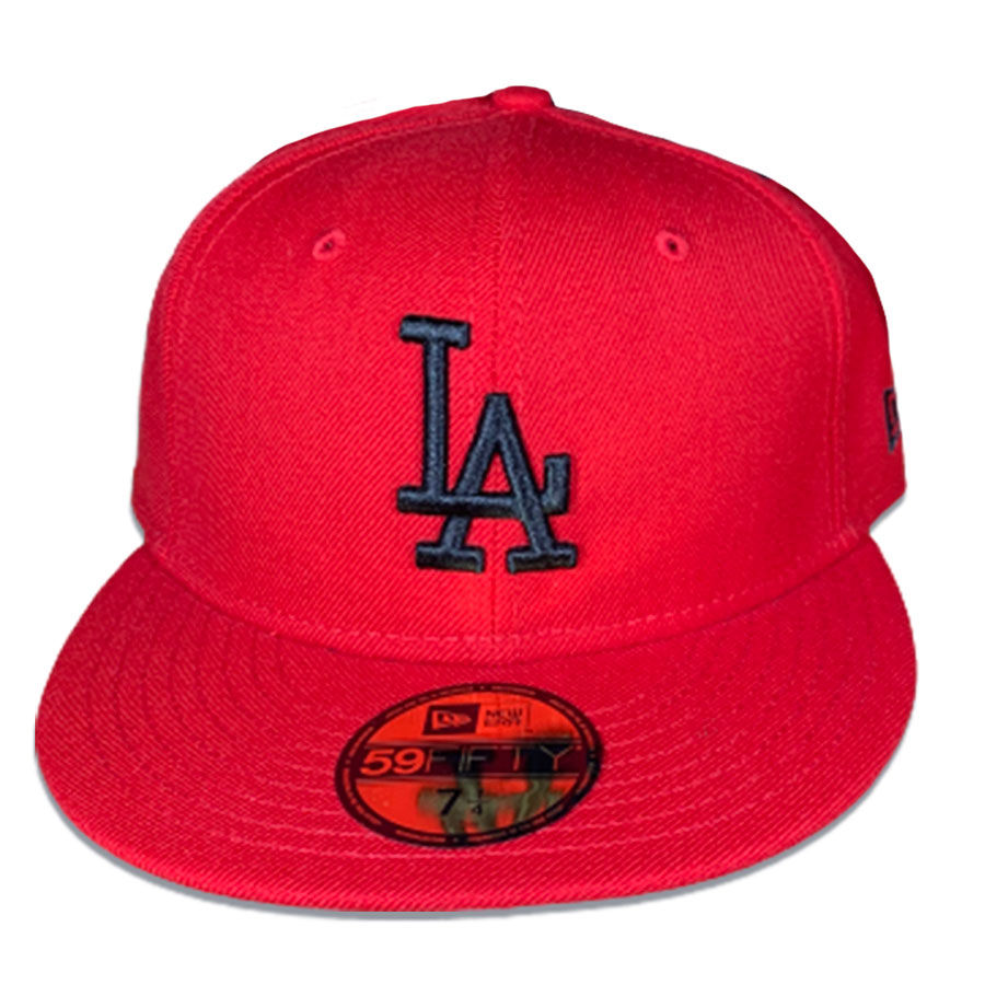 Los Angeles Dodgers Red Black Custom New Era 59FIFTY Fitted Hat