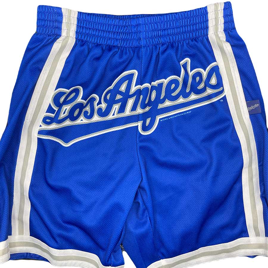 Los Angeles Dodgers Custom Front Logo Mitchell & Ness Blue Shorts