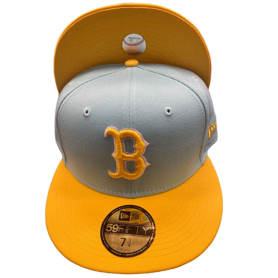 Boston Red Sox Mint Yellow Two Tone Yellow UV 59FIFTY Fitted Hat