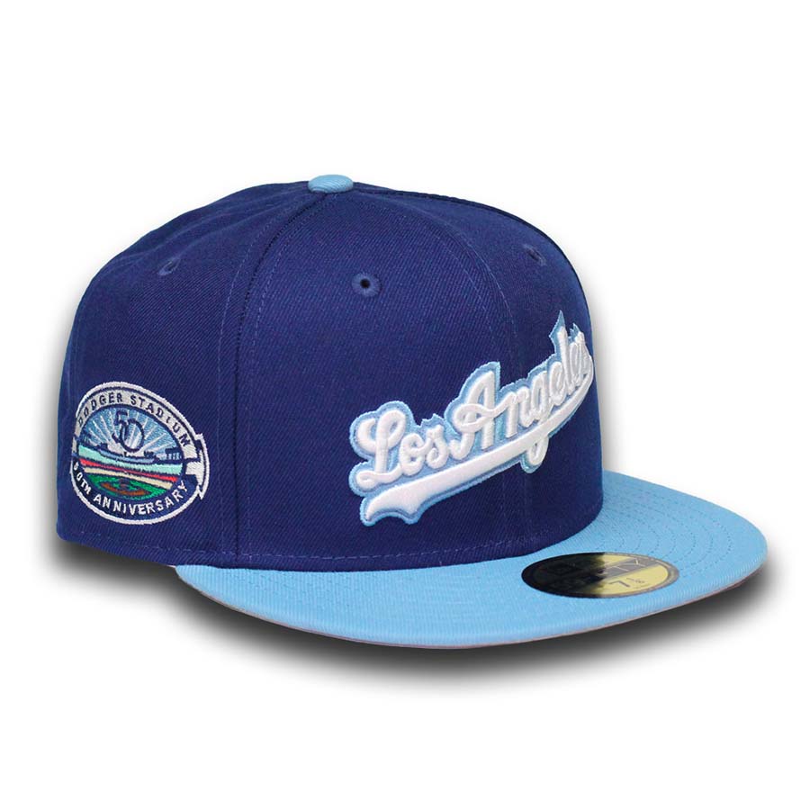 Los Angeles Dodgers Royal Two Tone Script 50th Anniversary Patch Gray ...