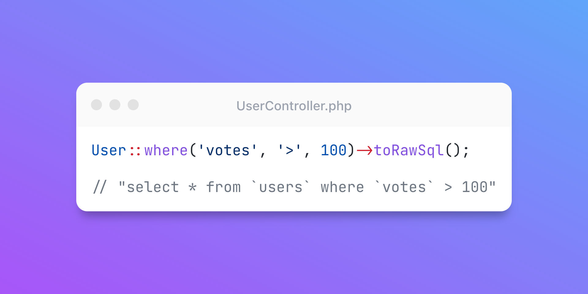 Github Pyaesoneaungrgnto Raw Sql Get Raw Sql From Laravel Query Builder And Eloquent Builder