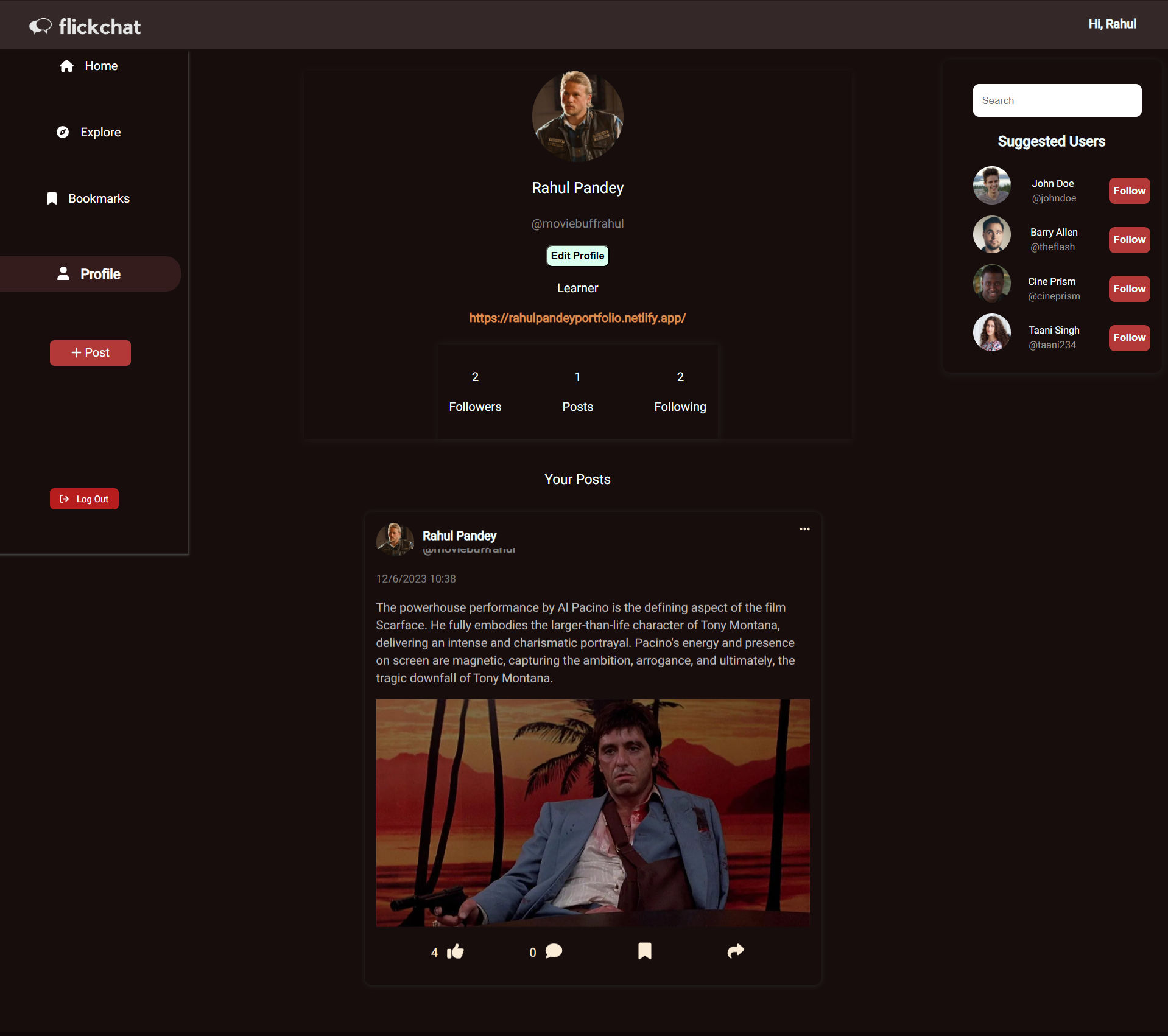 GitHub - InvincibleRP1/FlickChat: Flickchat is a social media web-app ...