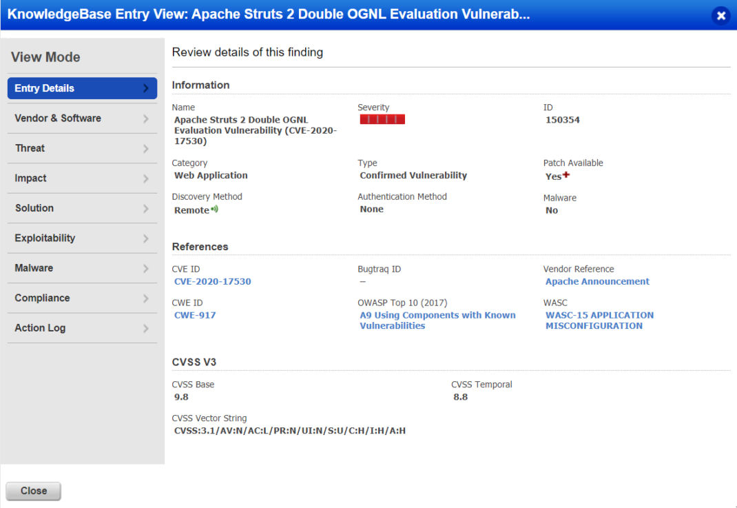 Apache Struts 2 Double OGNL Evaluation Vulnerability (CVE-2020-17530) | Qualys Security Blog