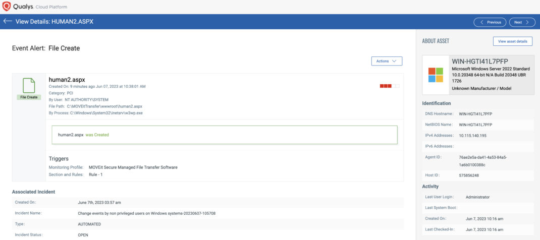 Progress MOVEit Transfer Vulnerability Being Actively Exploited | Qualys