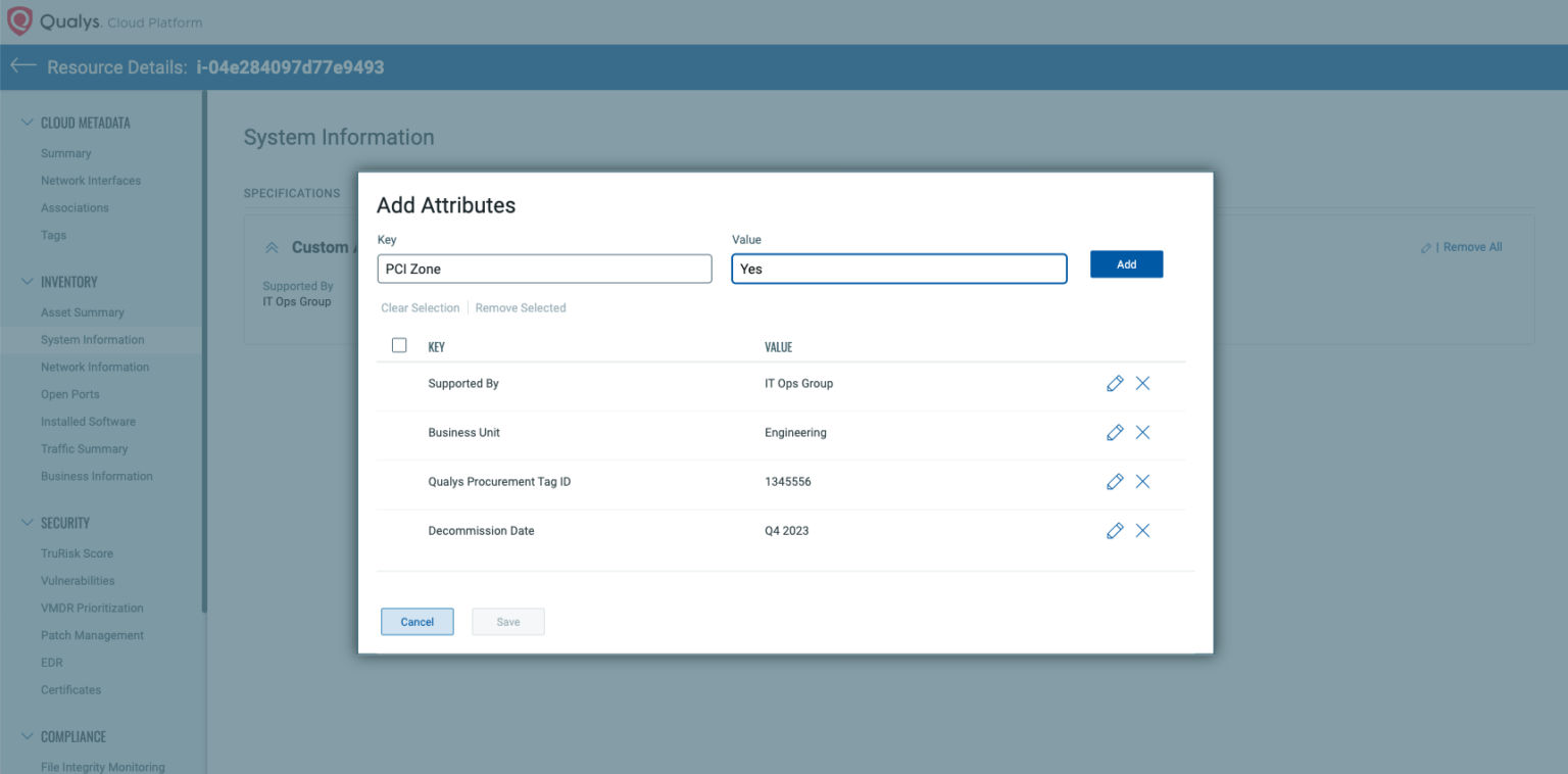Add Unique Asset Context with Custom Attributes in CSAM | Qualys ...