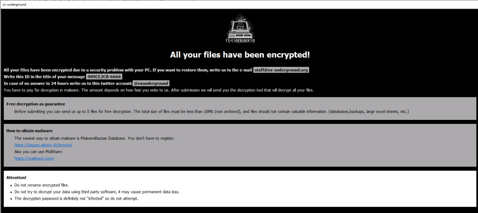 Phobos Ransomware Masquerades as VX-Underground | Qualys