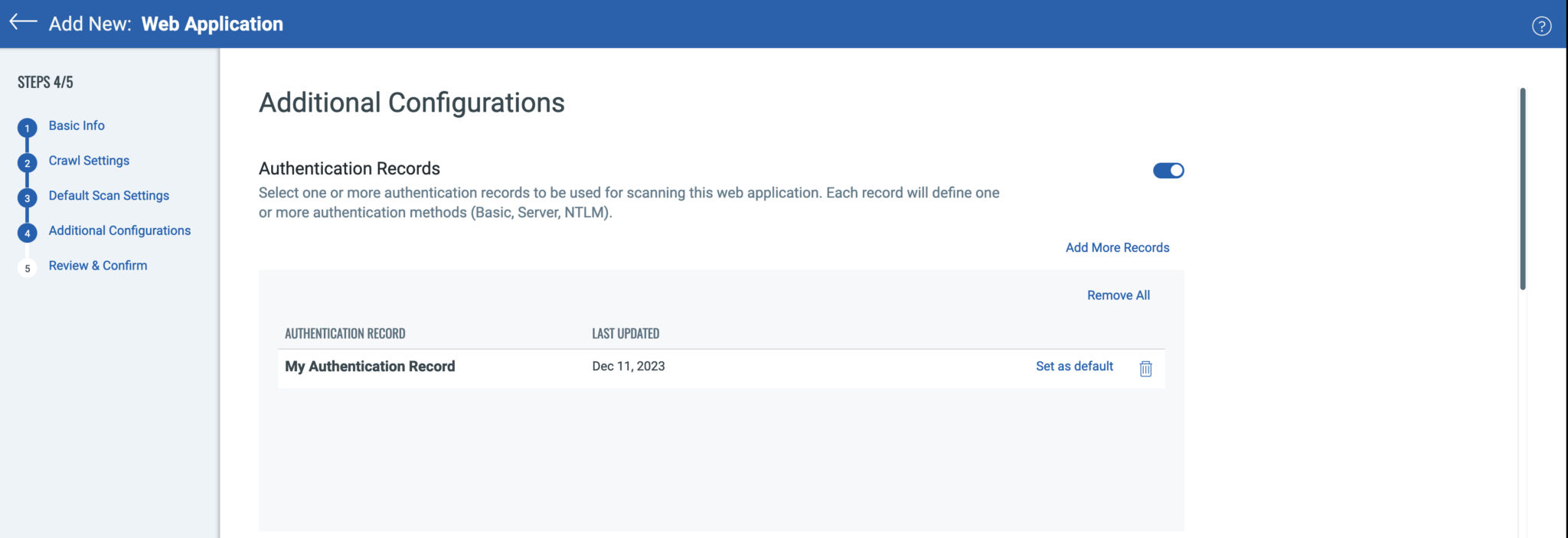 Building an AppSec Program with Qualys WAS - Additional Configurations and Review & Confirm ...