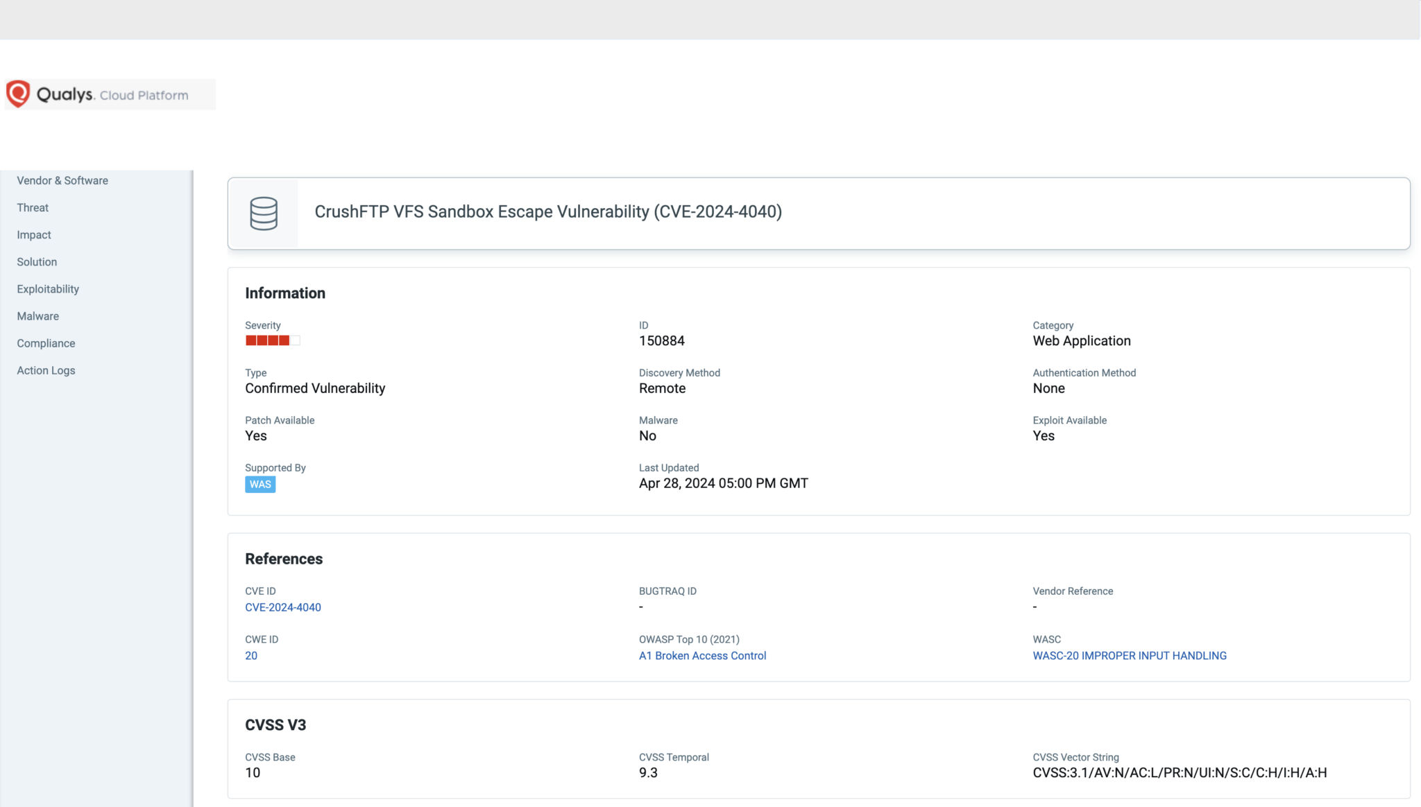CrushFTP Server Zero-Day Exploit Enables Full Server Compromise | Qualys