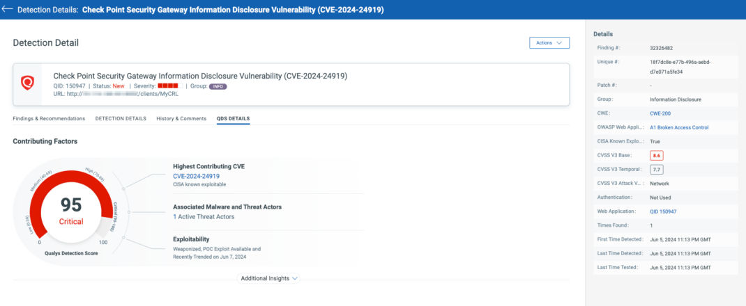 Check Point Gateway Info Leak: CVE-2024-24919 Alert | Qualys