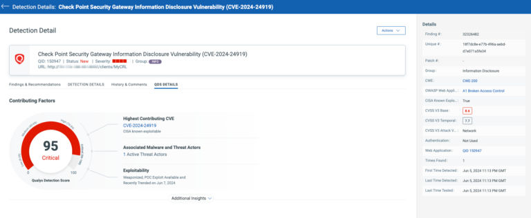 Check Point Gateway Info Leak: CVE-2024-24919 Alert | Qualys