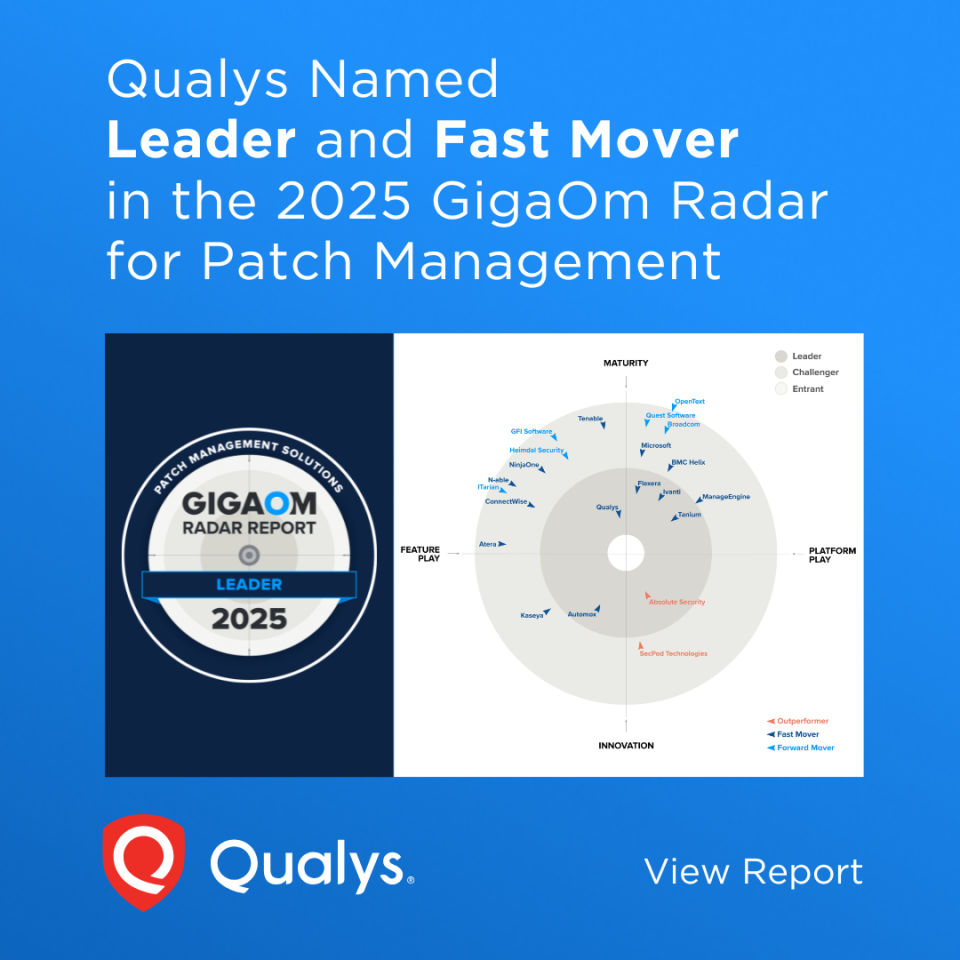 Qualys Recognized as a Leader in the 2025 GigaOM Radar for Patch Management Solutions | Qualys