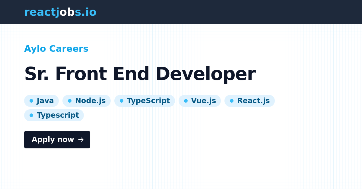 Sr. Front End Developer at Aylo Careers