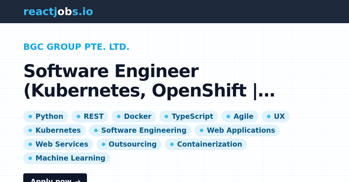 Software Engineer (Kubernetes, OpenShift | React/Svelte | AI/ML ...