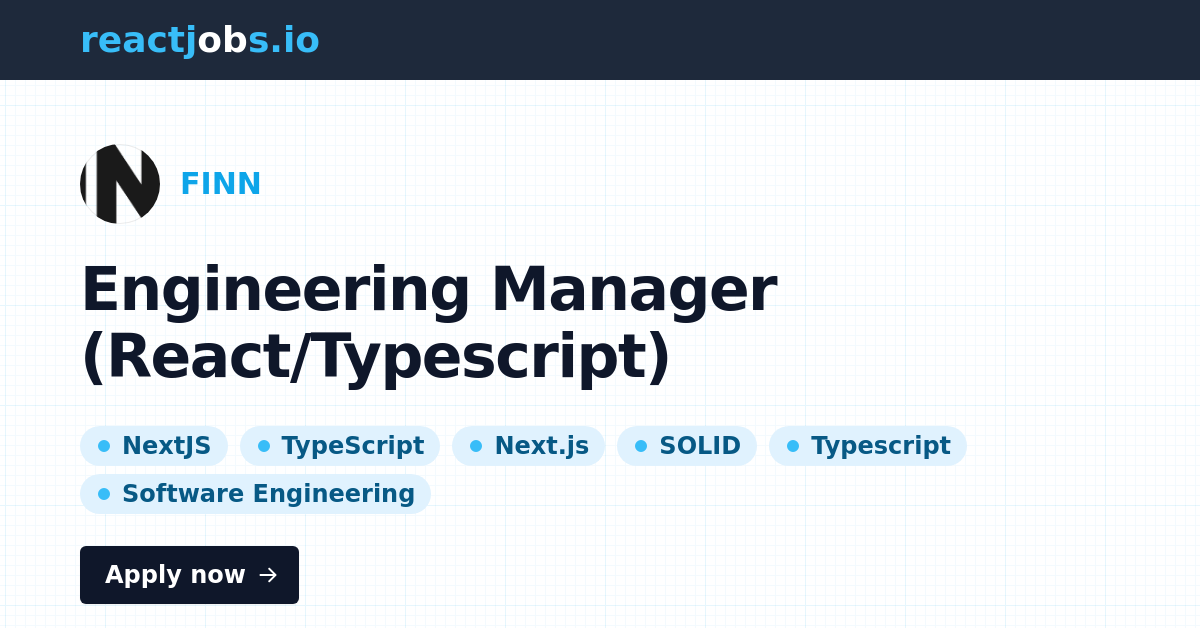 Remote Engineering Manager (React/Typescript) at FINN Remote Engineering Manager (React/Typescript) at FINN
