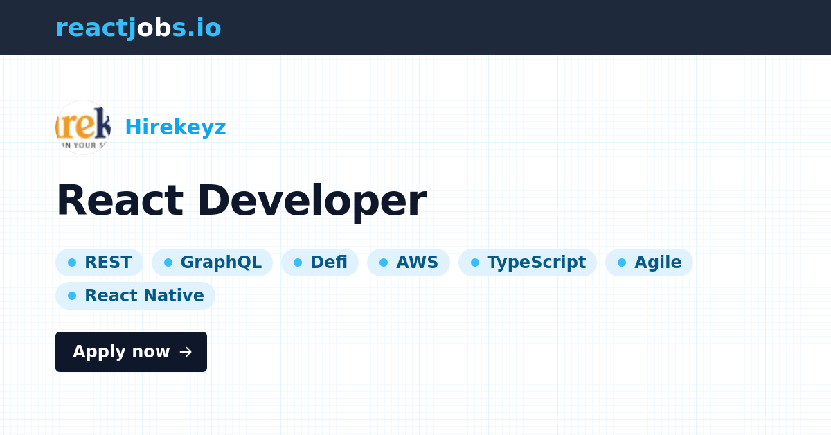 React Developer at Hirekeyz