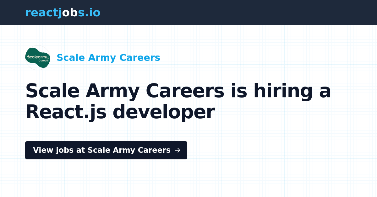 Jobs at Scale Army Careers