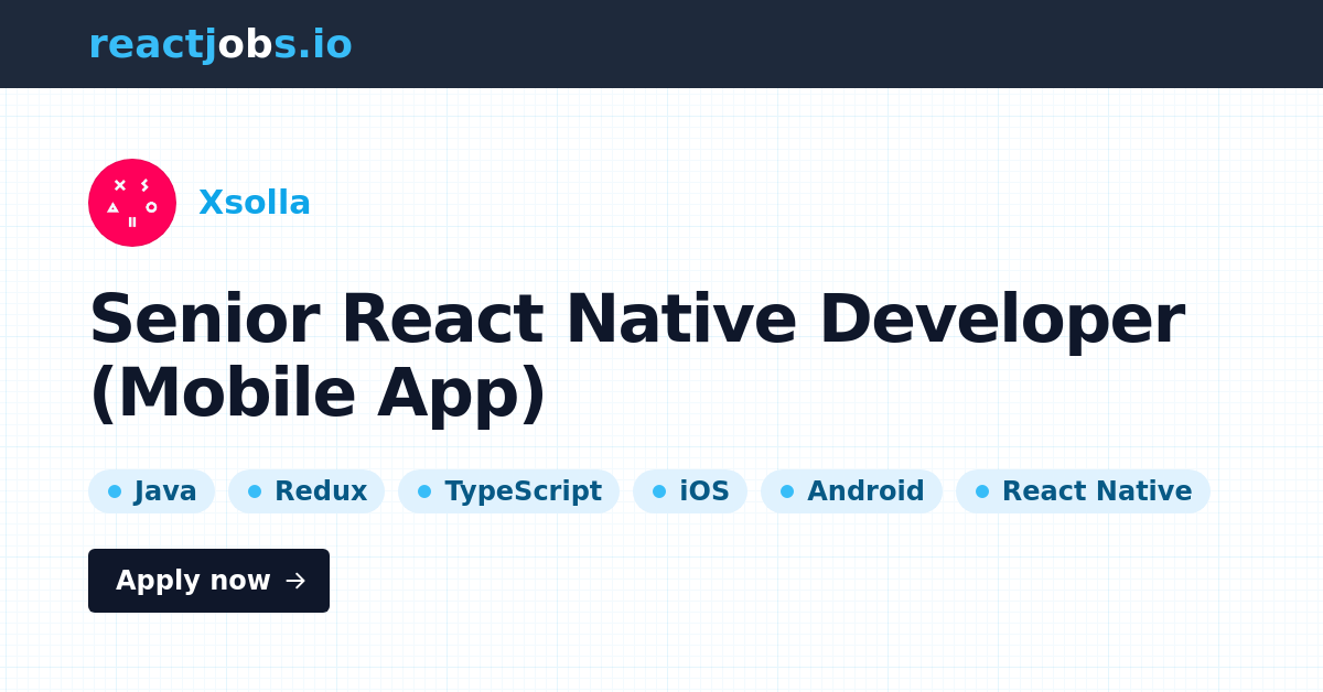 Senior React Native Developer (Mobile App) at Xsolla