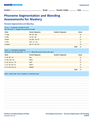 Reading Universe | Assessment