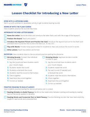 Reading Universe | Sound-Letter Correspondence