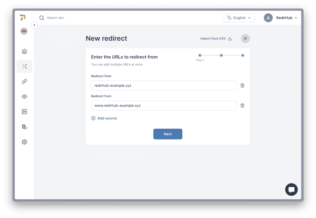 Getting Started Redirhub