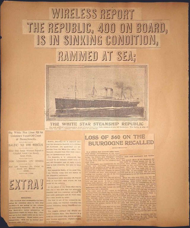 Historical News Coverage of the Sinking of the RMS Republic