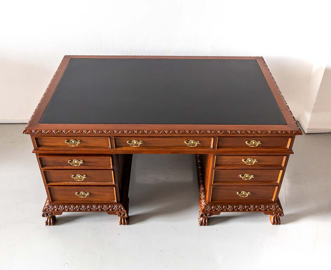 British Colonial Teakwood Desk - The Past Perfect Collection