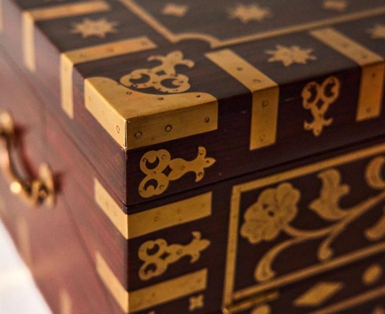 British Colonial Triple Opening Writing Box - The Past Perfect Collection