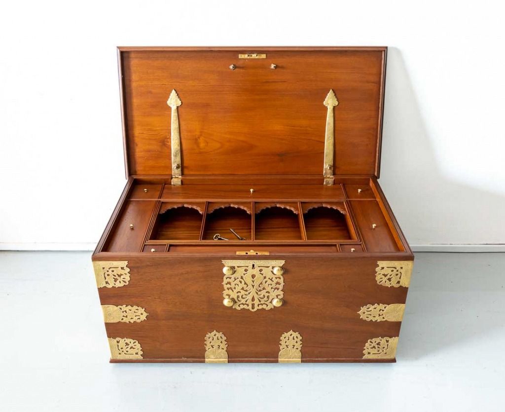 Dutch Colonial Teakwood Brass Bound Chest - The Past Perfect Collection