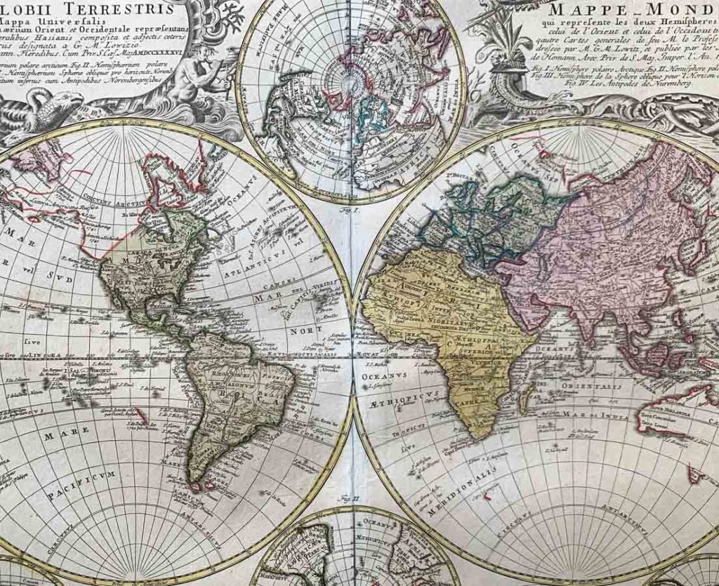 Antique-Map-Mappe-Monde-1746- Antique-Map-Mappe-Monde-1746-