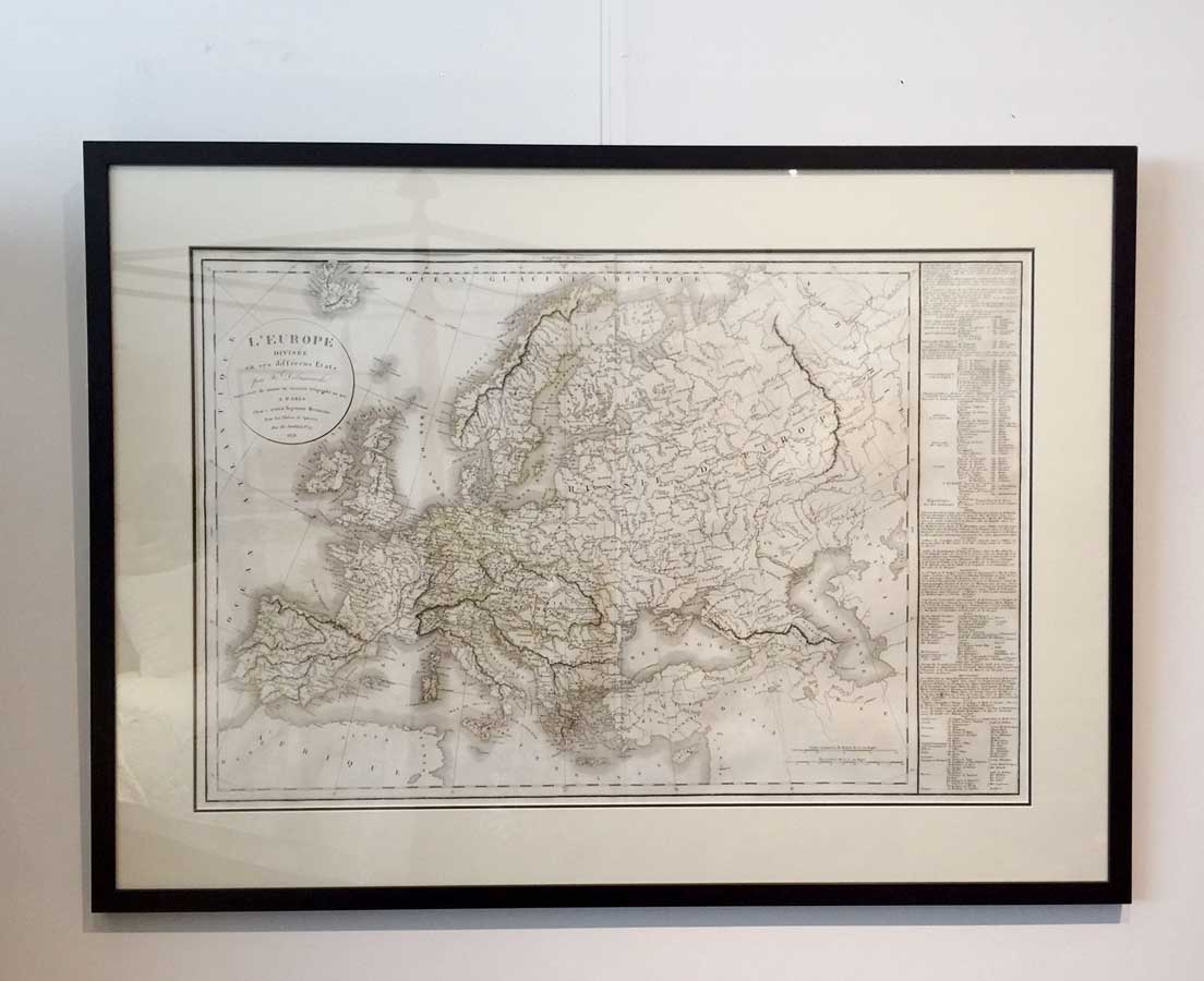 Antique Map European Continent–Copper Engraving- Delamarche 1838