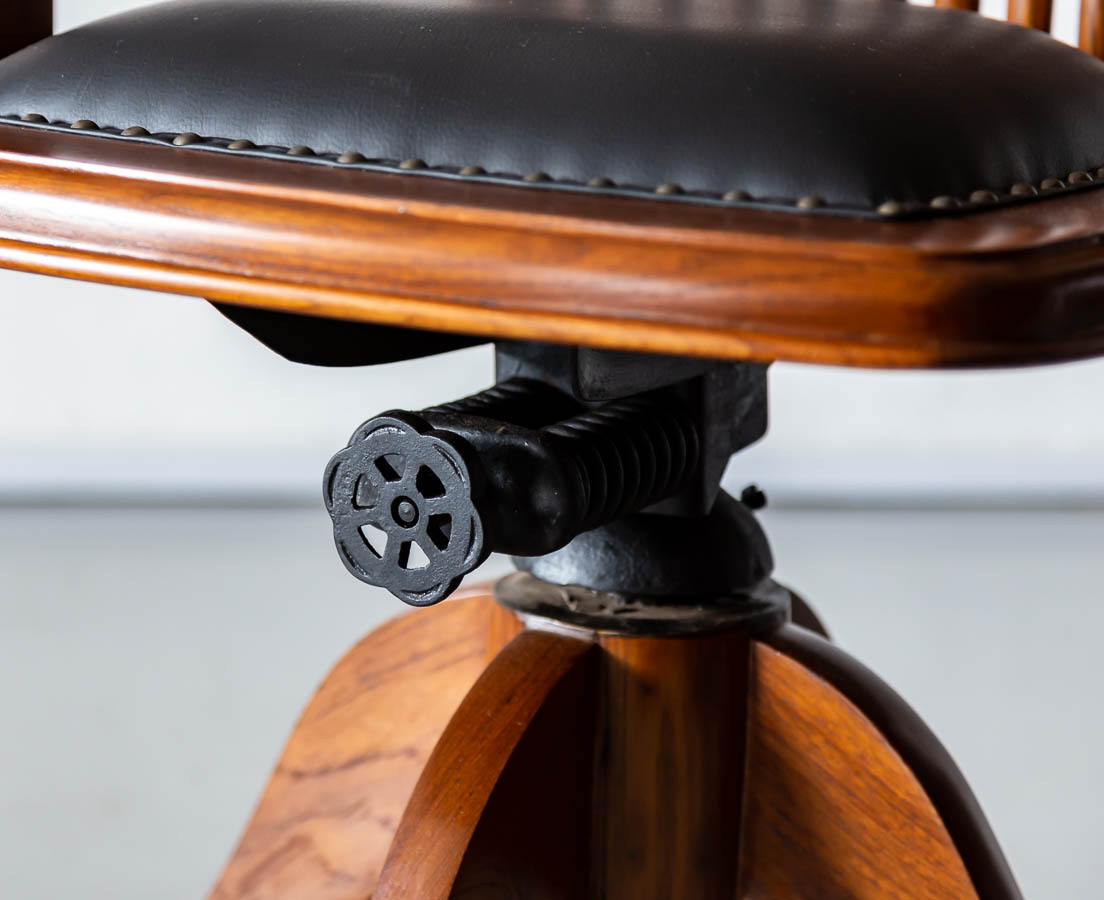 Antique British Colonial Revolving Desk Chair - The Past Perfect Collection