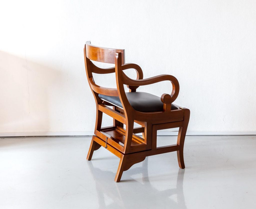 Antique British Colonial Library Ladder Chair - The Past Perfect Collection