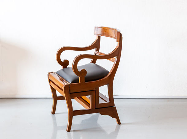 Antique British Colonial Library Ladder Chair - The Past Perfect Collection