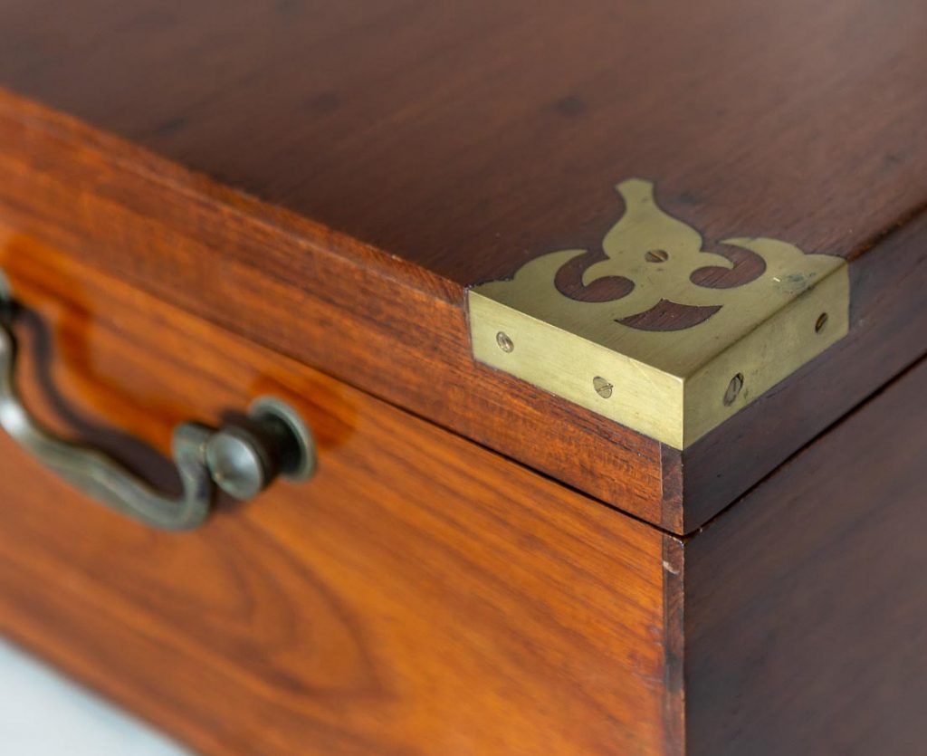 Antique British Colonial Teakwood Writing Box - The Past Perfect Collection