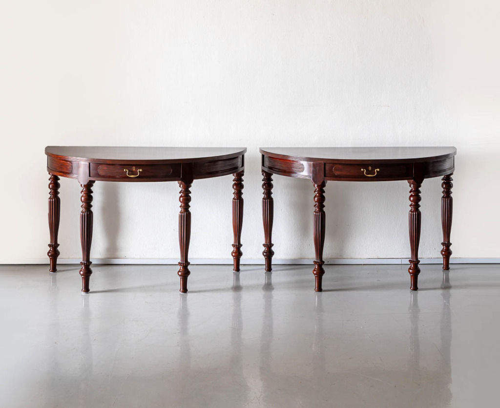 Antique British Colonial Half Moon Tables - The Past Perfect Collection
