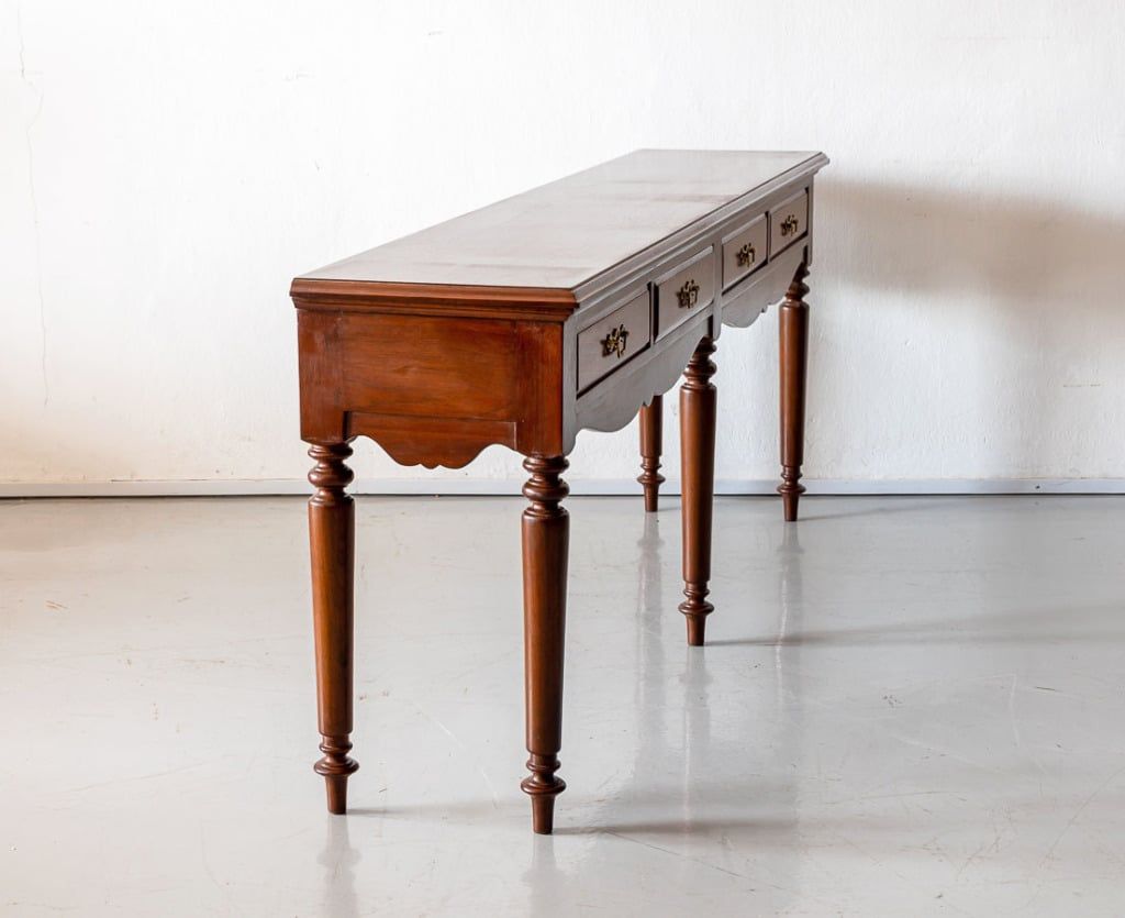 British Colonial Teakwood Console Table - The Past Perfect Collection