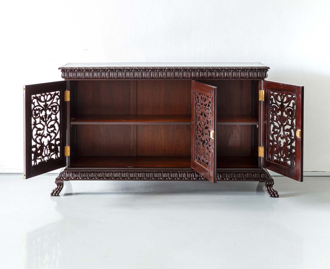 Antique British Colonial 3 Doors Sideboard - The Past Perfect Collection