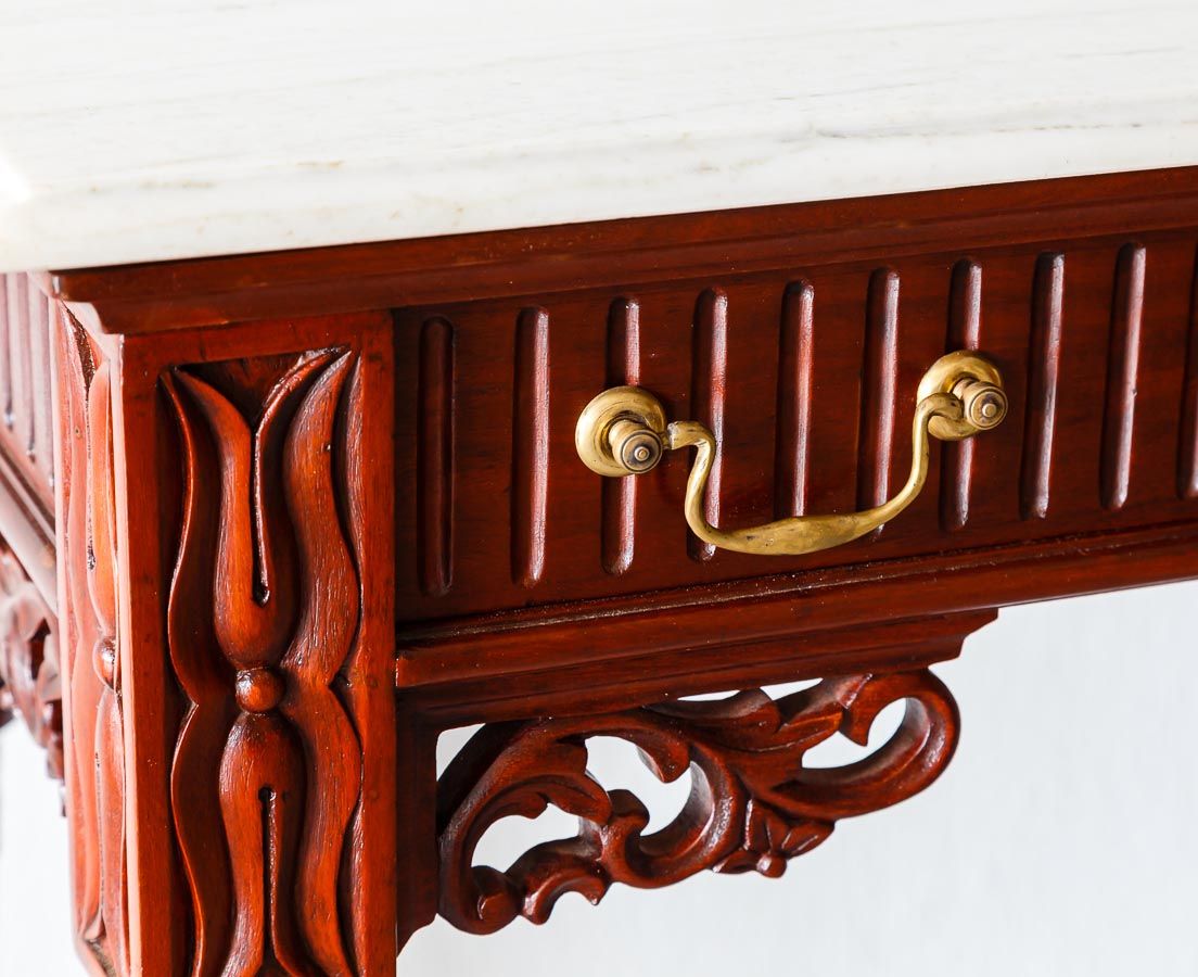 Antique British Colonial Console Table with Marble Top - The Past ...