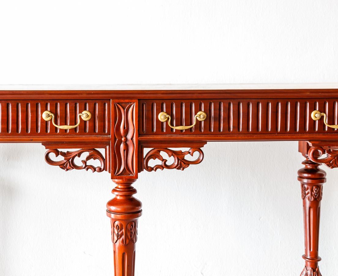 Antique British Colonial Console Table with Marble Top - The Past ...