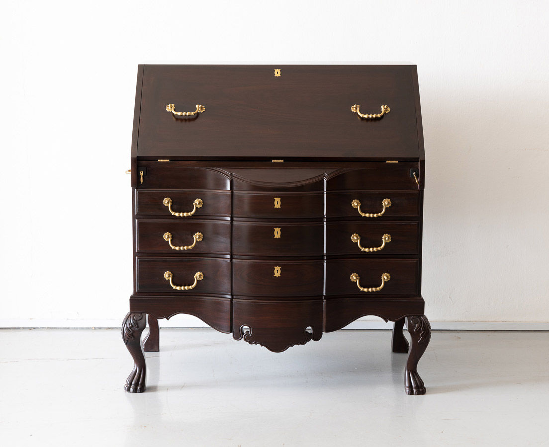 Antique British Colonial Drop Front Bureau - The Past Perfect Collection