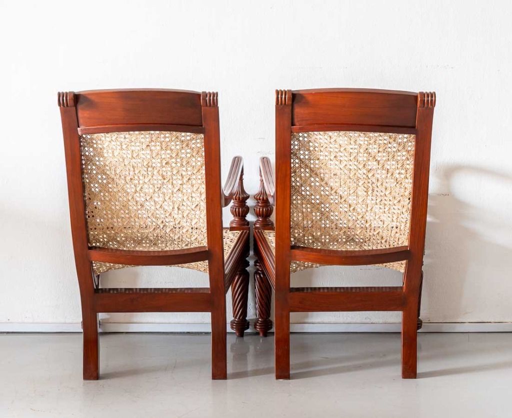 Antique British Colonial Library Chairs - The Past Perfect Collection
