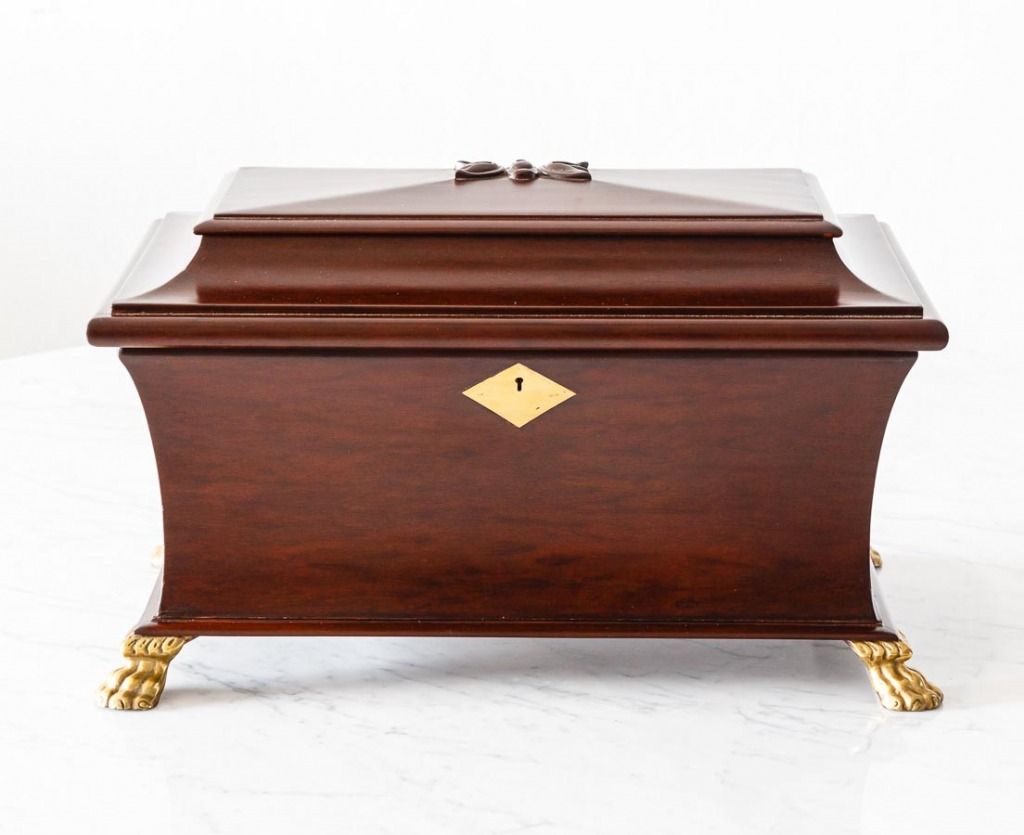 British Colonial Mahogany Tea Caddy - The Past Perfect Collection