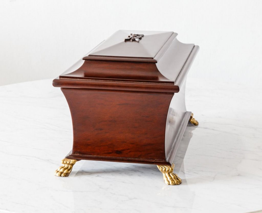 British Colonial Mahogany Tea Caddy - The Past Perfect Collection