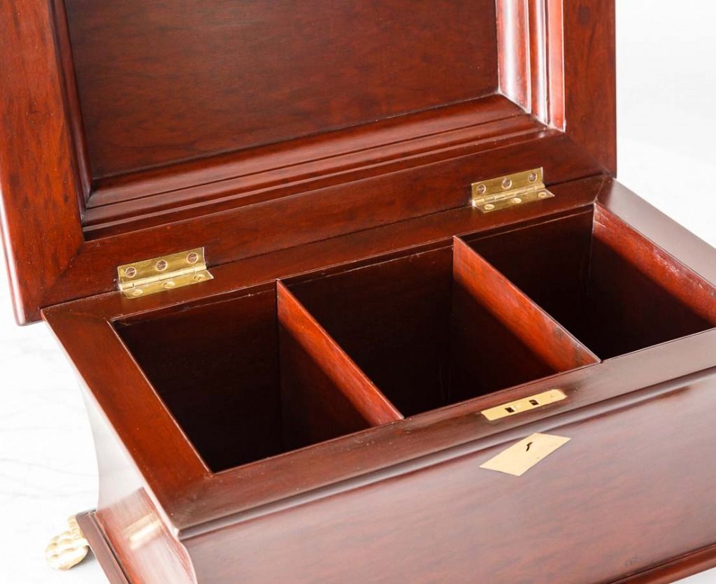 British Colonial Mahogany Tea Caddy - The Past Perfect Collection