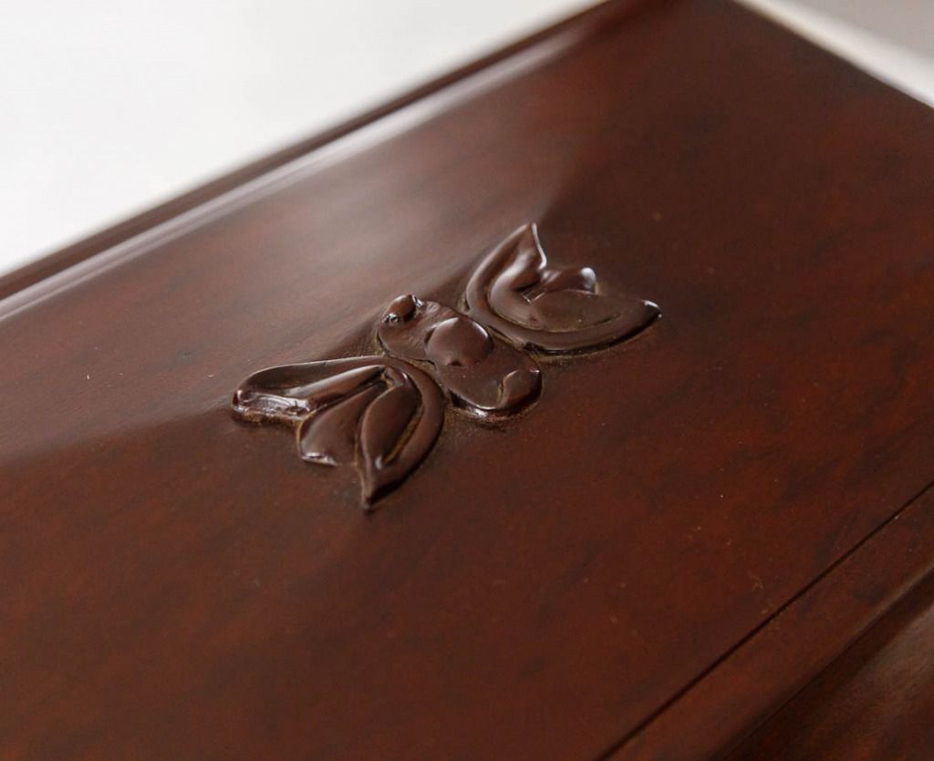 British Colonial Mahogany Tea Caddy - The Past Perfect Collection