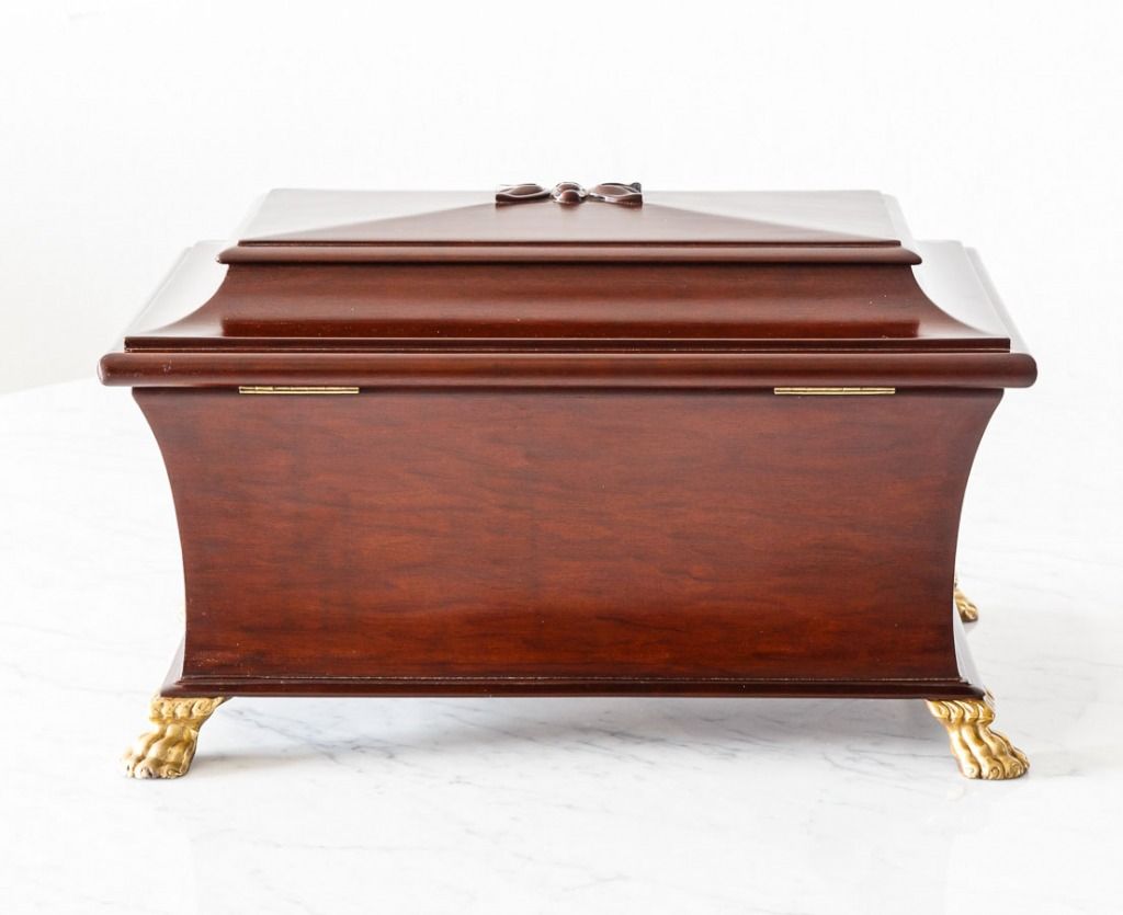 British Colonial Mahogany Tea Caddy - The Past Perfect Collection