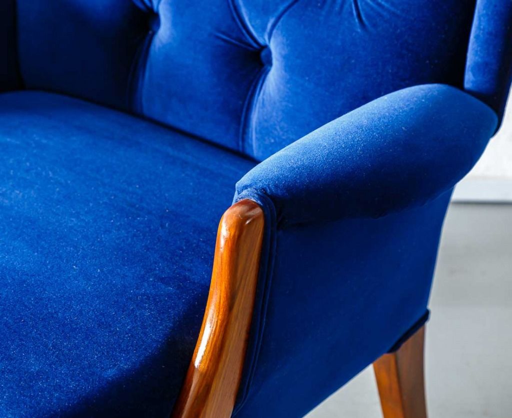 British Colonial Teakwood Wing Chair with Footstool - The Past Perfect ...