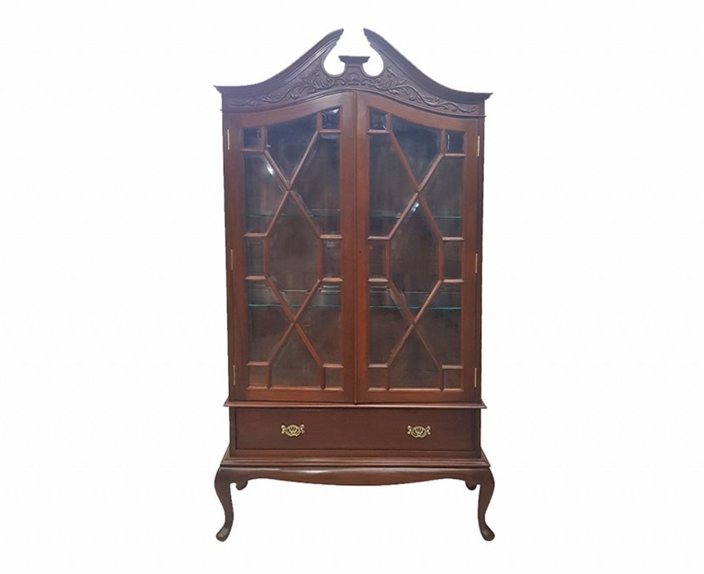 British Colonial Teakwood Display Cabinet - The Past Perfect Collection
